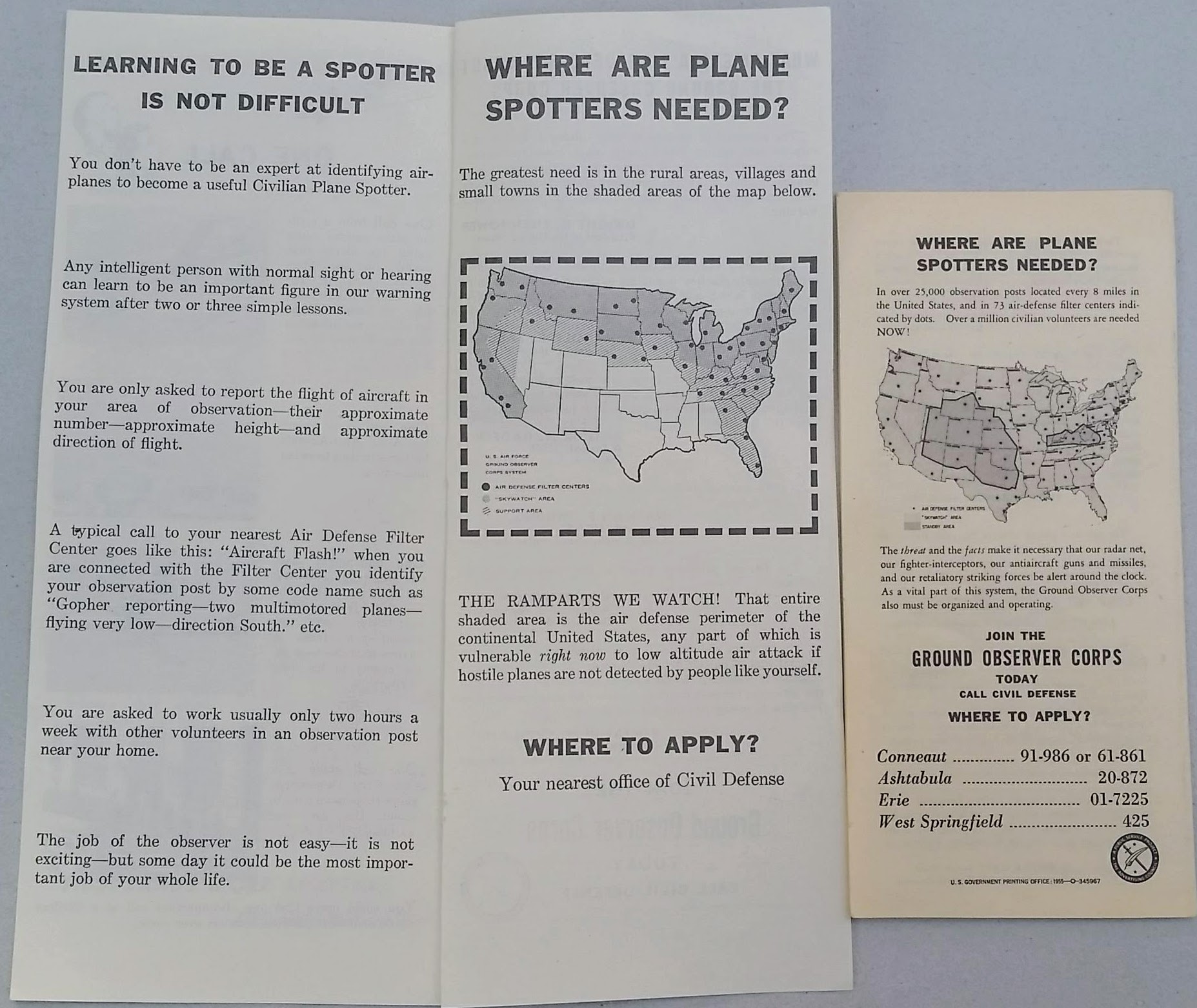 Flyers – of the Paper Kind | Ground Observer Corps – Operation Skywatch